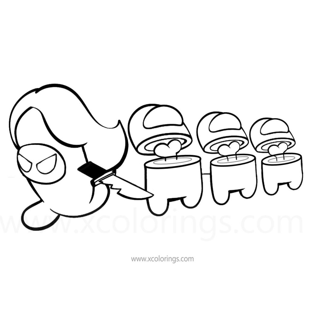 Among Us Coloring Pages Traitor Winter Hat - XColorings.com
