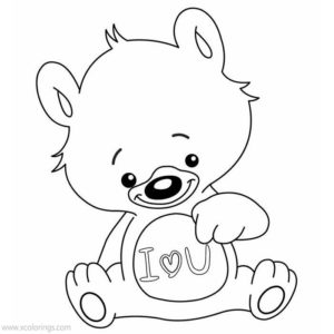 Valentines Day Coloring Pages I Love You Beary Much - XColorings.com