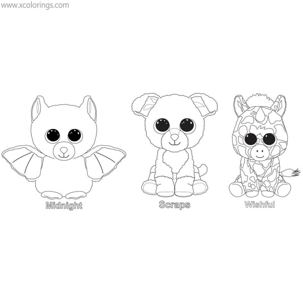 Beanie Boos Coloring Pages Cat Moonlight - XColorings.com