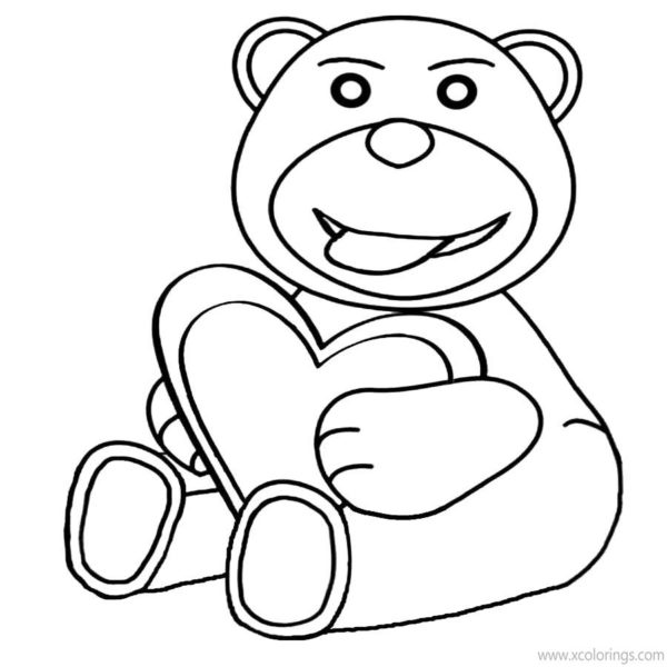 Valentines Day Coloring Pages I Love You Beary Much - XColorings.com