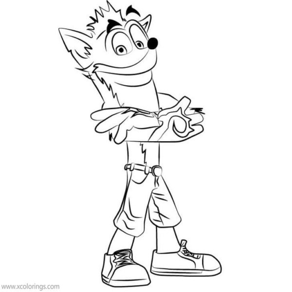 Crash Bandicoot Coloring Pages Aku Aku and Coco Bandicoot - XColorings.com