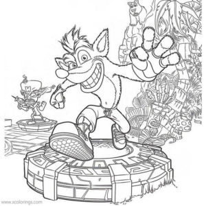 Crash Bandicoot Thumb Up Coloring Pages - XColorings.com