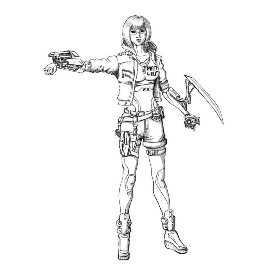 Cyberpunk Coloring Pages Neonila Novikovo - XColorings.com
