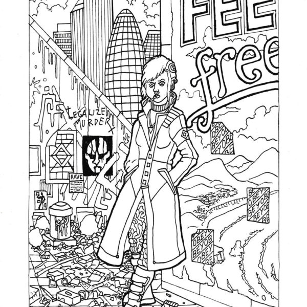Cyberpunk Coloring Pages IEC Dragoon - XColorings.com