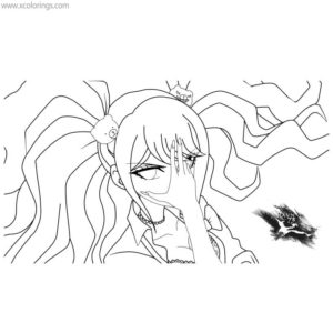 Danganronpa Coloring Pages Junko Enoshima and Monokuma - XColorings.com
