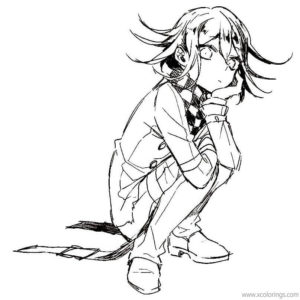 Danganronpa Coloring Pages Junko Enoshima and Monokuma - XColorings.com