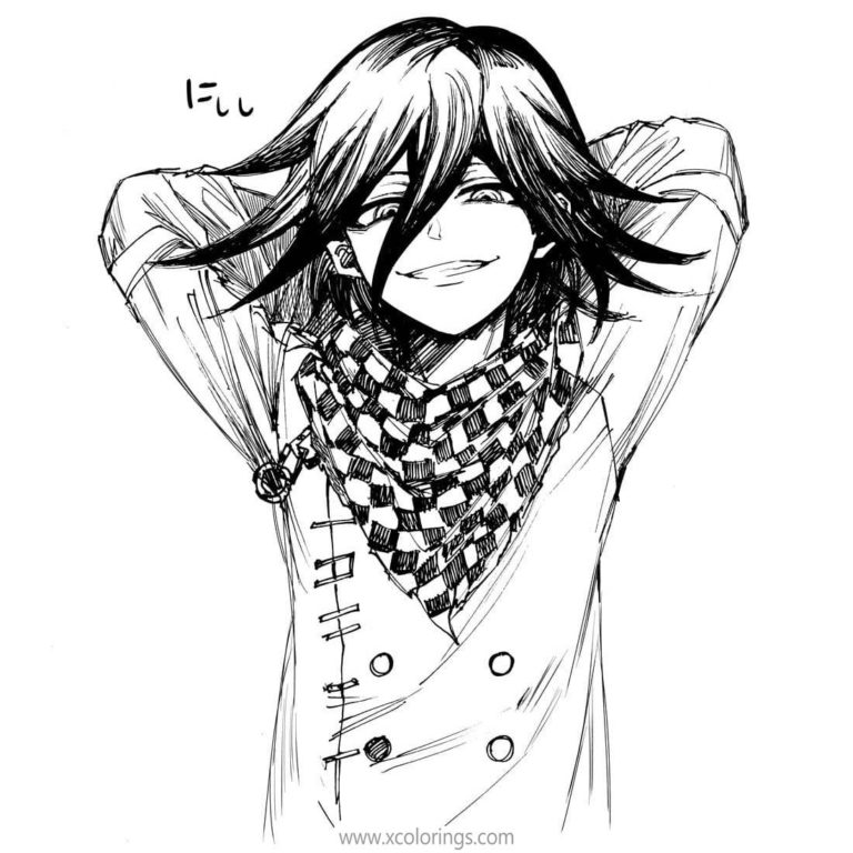 Danganronpa Coloring Pages Junko Enoshima and Monokuma - XColorings.com