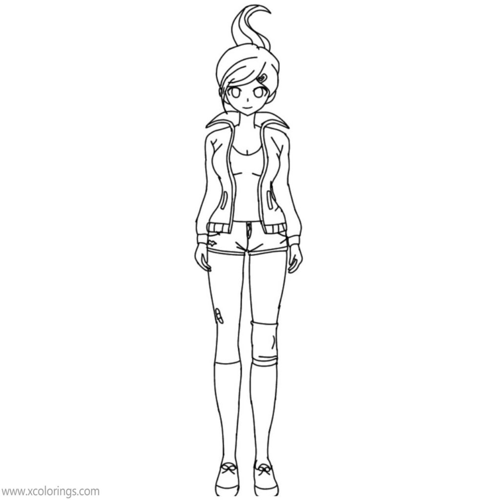 Danganronpa Coloring Pages Celestia and Monokuma Bear - XColorings.com
