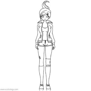 Danganronpa Coloring Pages Junko Enoshima and Monokuma - XColorings.com