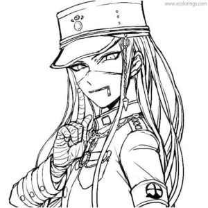 Danganronpa Coloring Pages Junko Enoshima and Monokuma - XColorings.com