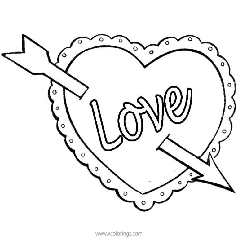Valentines Day Heart Flower Design Coloring Pages - XColorings.com
