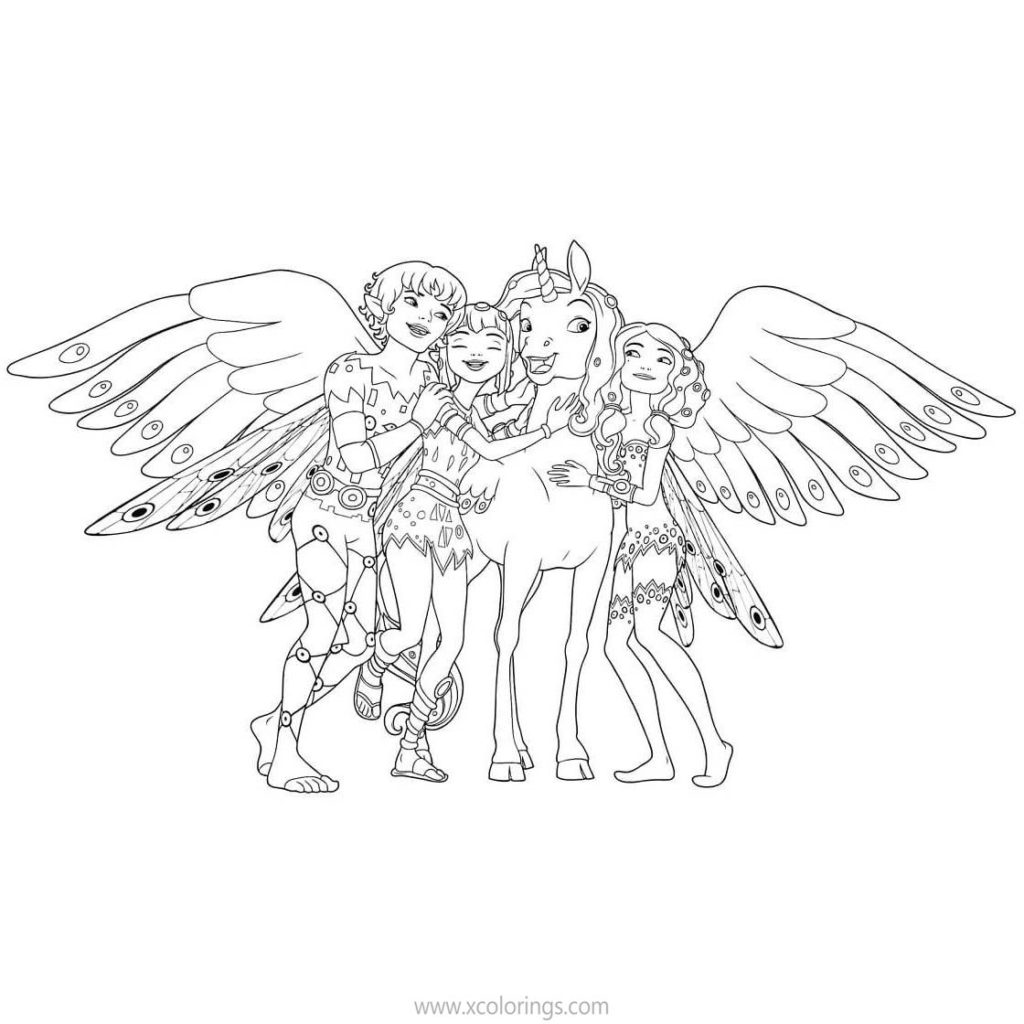 Mia And Me Unicorn Onchao Coloring Pages - XColorings.com