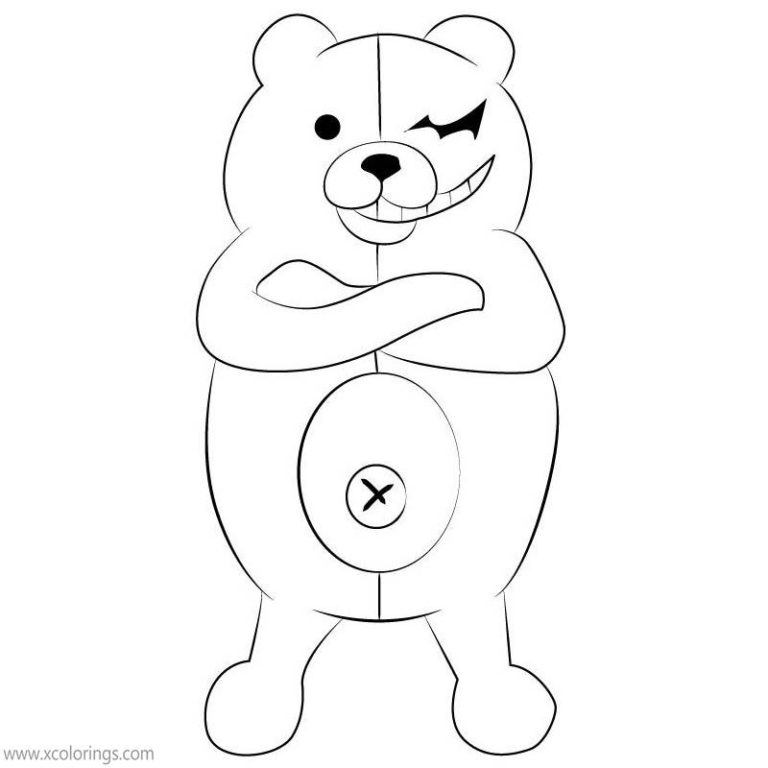 Danganronpa Coloring Pages Junko Enoshima and Monokuma - XColorings.com