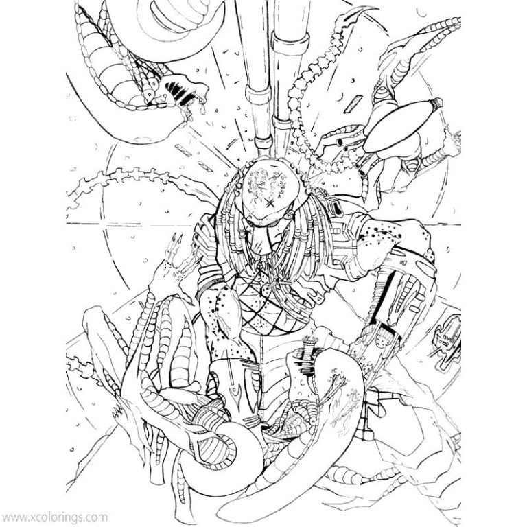 Predator Coloring Pages Alien Monster - XColorings.com