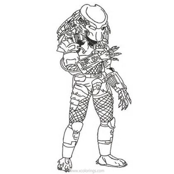 Predator Alien Coloring Pages Linear - XColorings.com