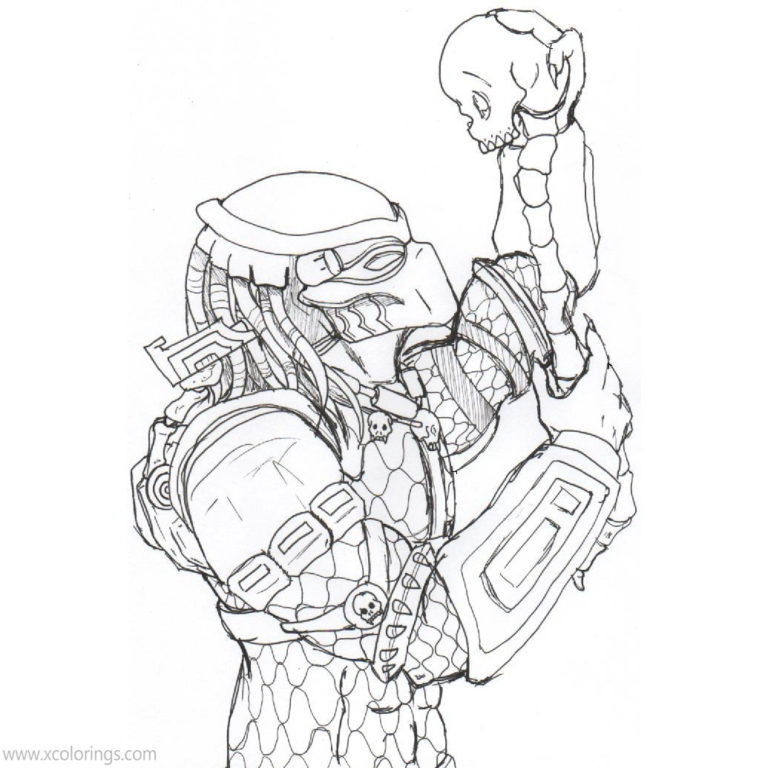 Predator Coloring Pages Alien Monster - XColorings.com