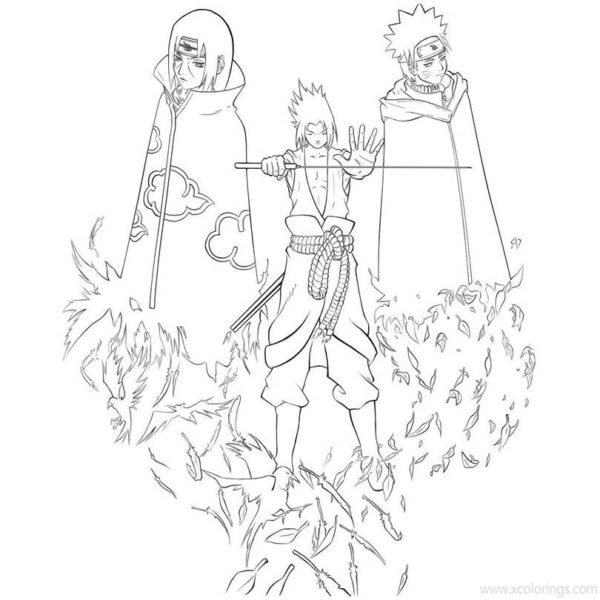 Sasuke Coloring Pages With Enternal Mangekyou Sharingan - XColorings.com
