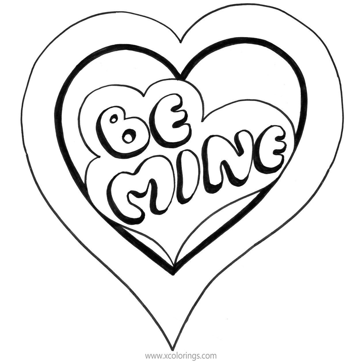Valentines Day Heart Flower Design Coloring Pages - XColorings.com