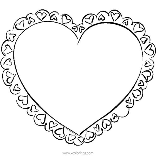Valentines Heart Chains Coloring Pages - XColorings.com
