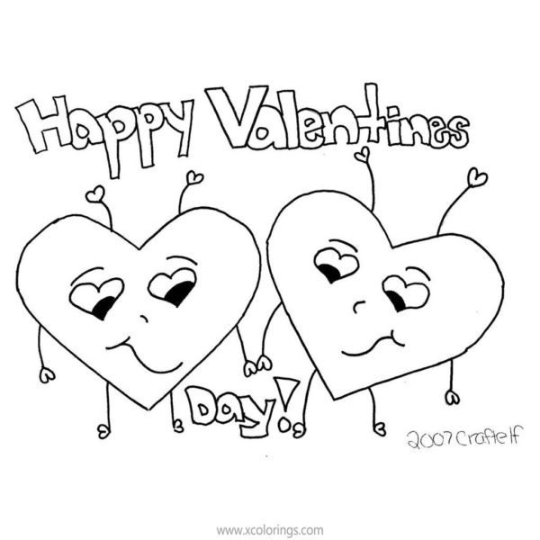 Valentines Heart Chains Coloring Pages - XColorings.com