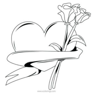Valentines Day Heart Flower Design Coloring Pages - XColorings.com