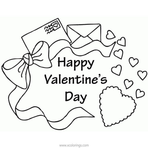 Valentines Day Heart Flower Design Coloring Pages - XColorings.com