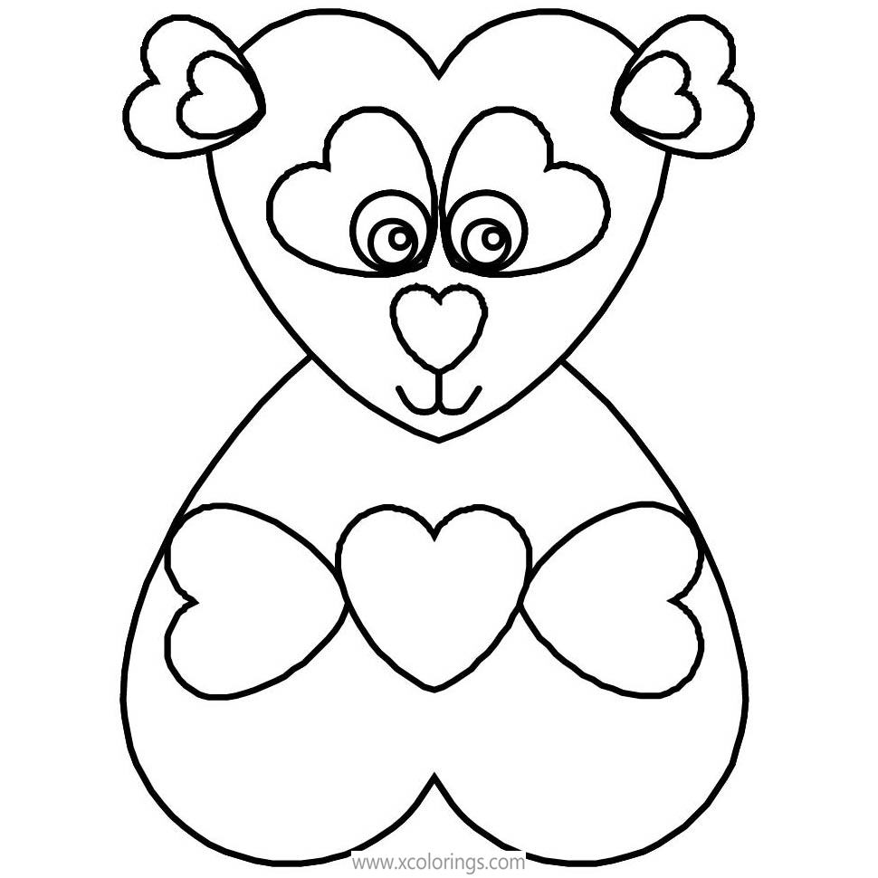 Valentines Day Heart Sheep Coloring Pages - XColorings.com