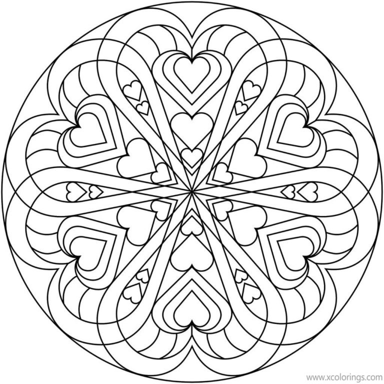 Valentines Heart Chains Coloring Pages - XColorings.com