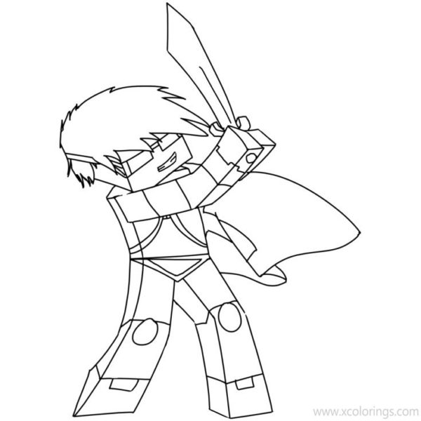 Minecraft Steve Coloring Pages with Ender Dragon and Wolf - XColorings.com