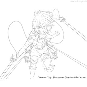 Attack On Titan Coloring Pages Levi Portrait - XColorings.com