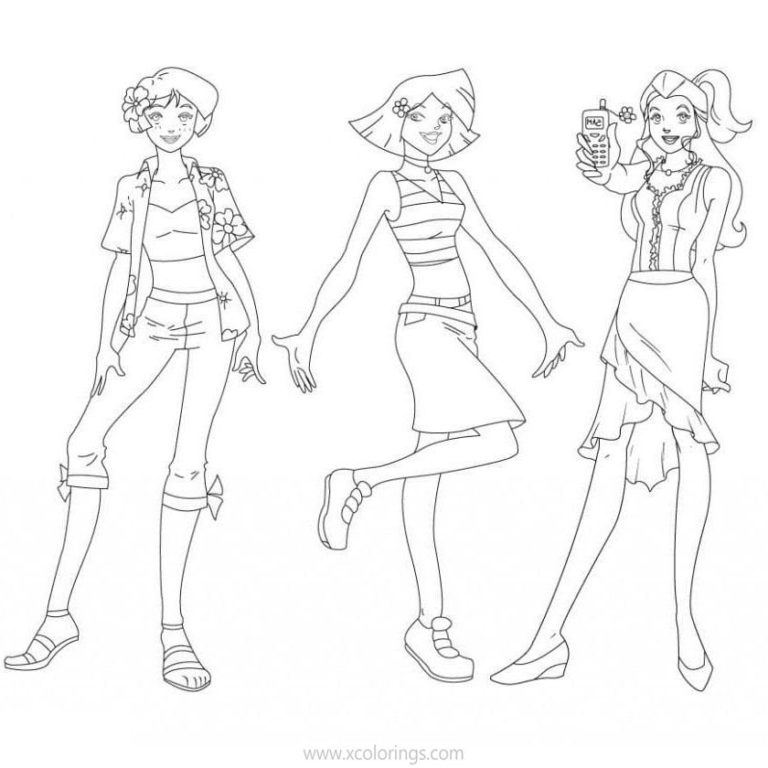 Clover from Totally Spies Coloring Pages Printable - XColorings.com
