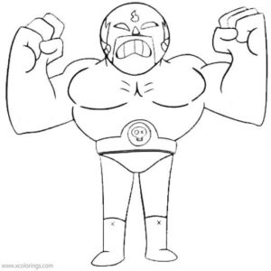 El Primo Brawl Stars Coloring Pages Black and White - XColorings.com