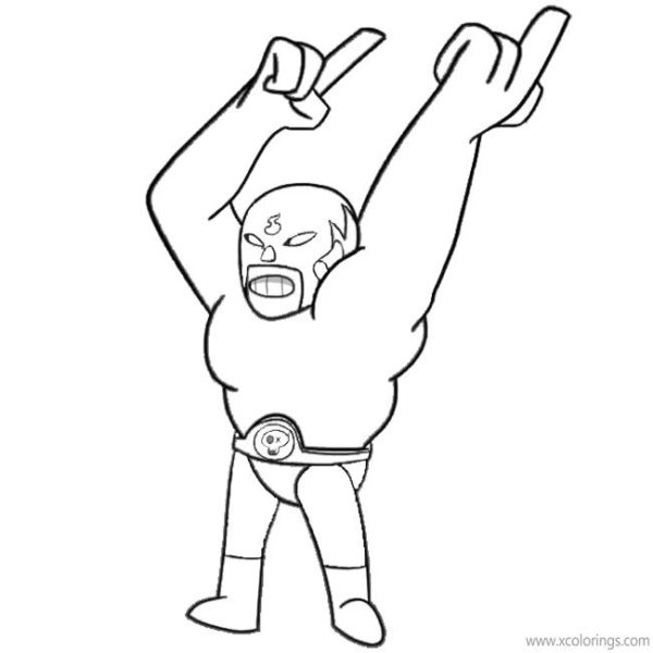 Brawl Stars Coloring Pages El Primo Outline - XColorings.com