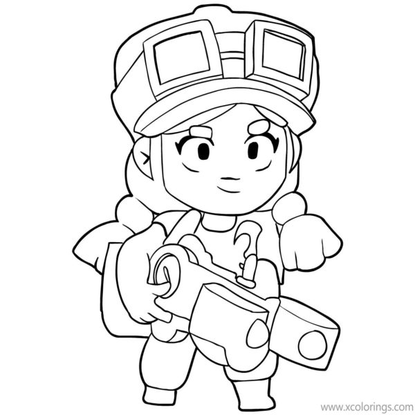 Brawl Stars Coloring Pages Shelly Outline - XColorings.com