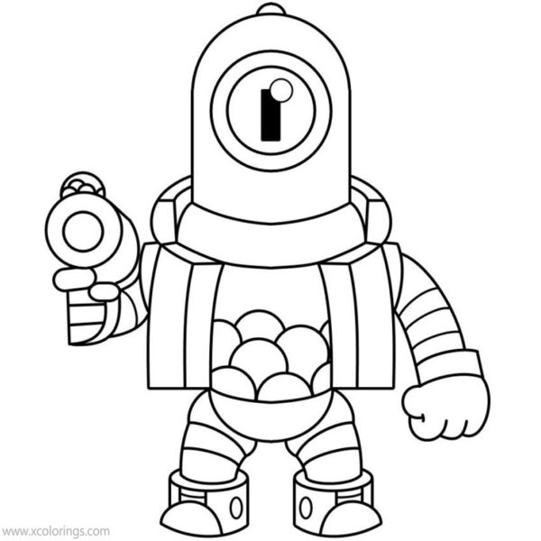 Brawl Stars Guard Rico Coloring Pages - XColorings.com