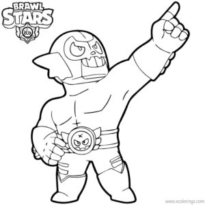 El Primo Brawl Stars Coloring Pages Black and White - XColorings.com