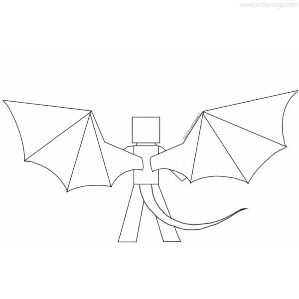 Ender Dragon Realistic Minecraft Coloring Pages