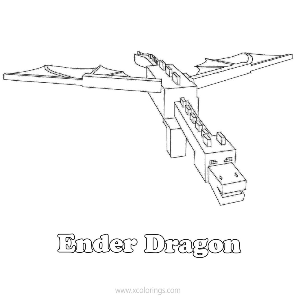 Cool Ender Dragon Coloring Page Minecraft Coloring Pages Dragon