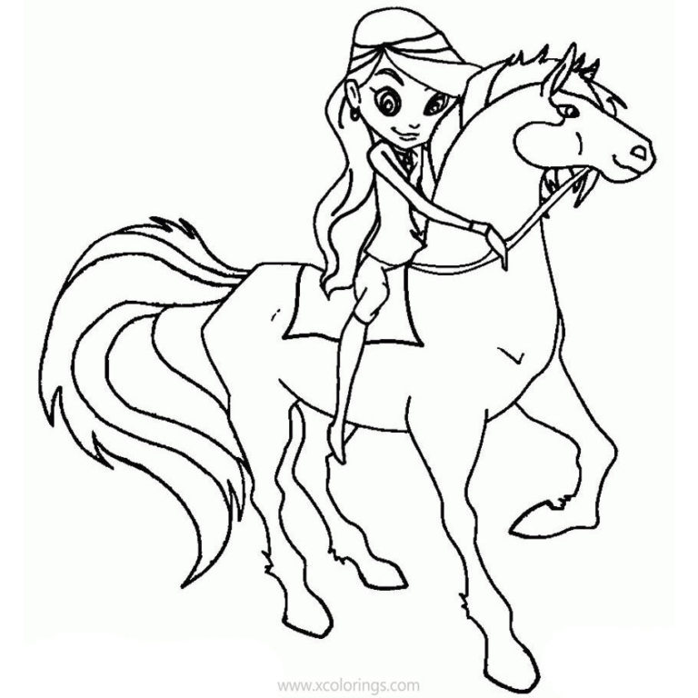 Horseland Coloring Pages Sarah Alma with Scarlet and Button ...