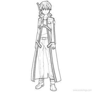 Sword Art Online Coloring Pages Kirito Lineart by Ivan19940 ...