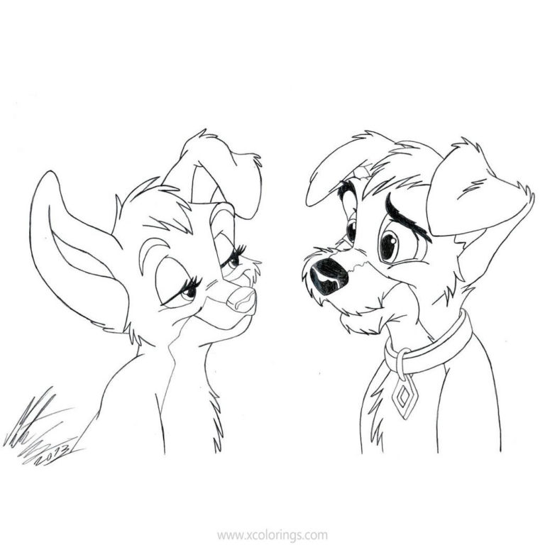 Lady and the Tramp Coloring Pages Peg the Dog - XColorings.com