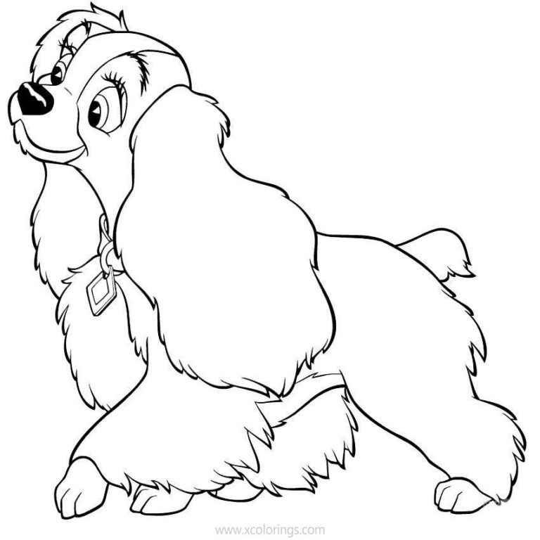 Lady and the Tramp Coloring Pages Lineart - XColorings.com