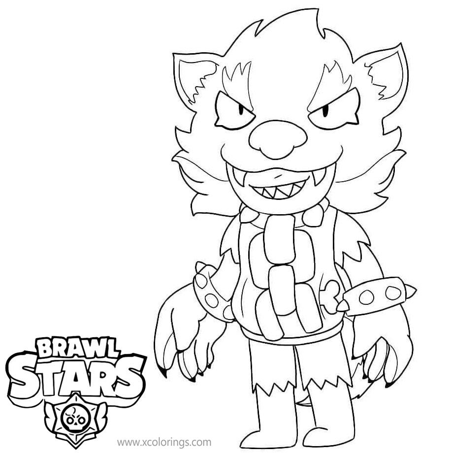 Leon Brawl Stars Coloring Pages Werewolf Leon - XColorings.com