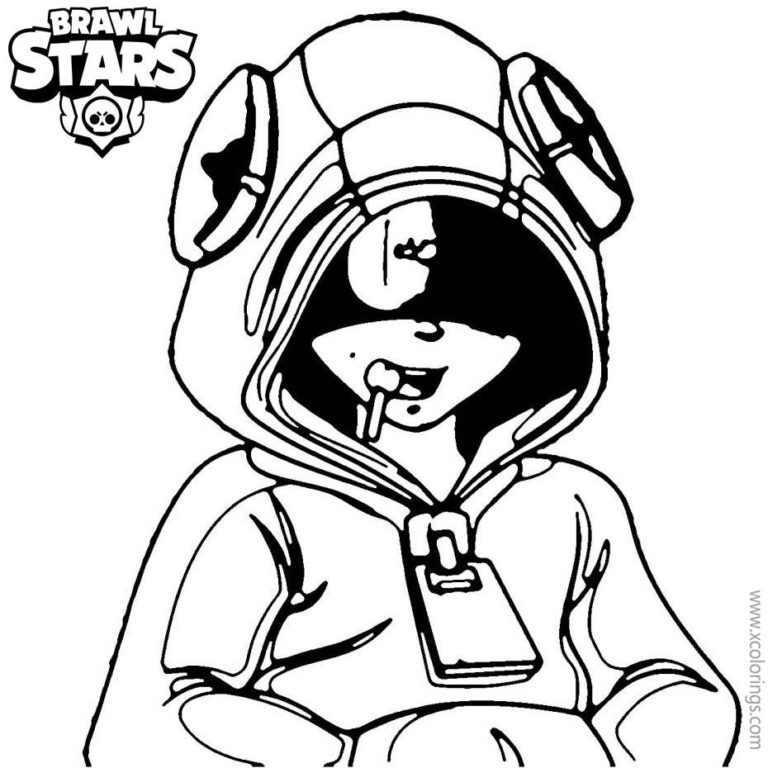 Leon Brawl Stars Coloring Pages with Heart - XColorings.com