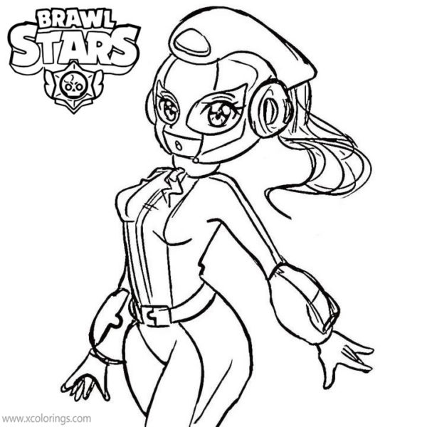 Brawl Stars Coloring Pages Max and 8-Bit - XColorings.com