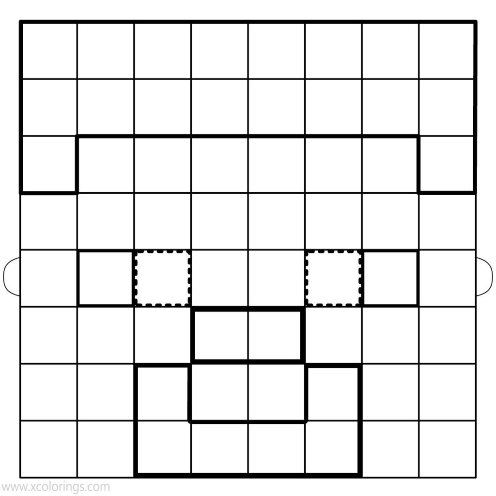 Minecraft Steve Head Coloring Pages - XColorings.com