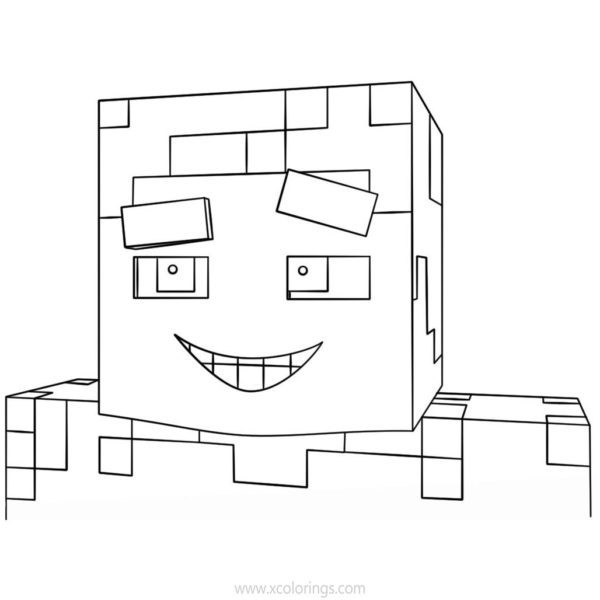 Minecraft Steve Coloring Pages Steve Running with Pickaxe - XColorings.com