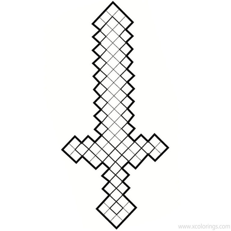 Minecraft Sword Coloring Pages - XColorings.com