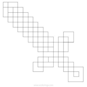 Minecraft Sword Coloring Pages Outline - XColorings.com