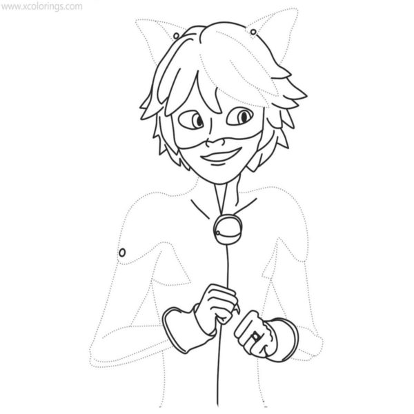 Miraculous Ladybug Coloring Pages Cute Marinette and Adrien ...